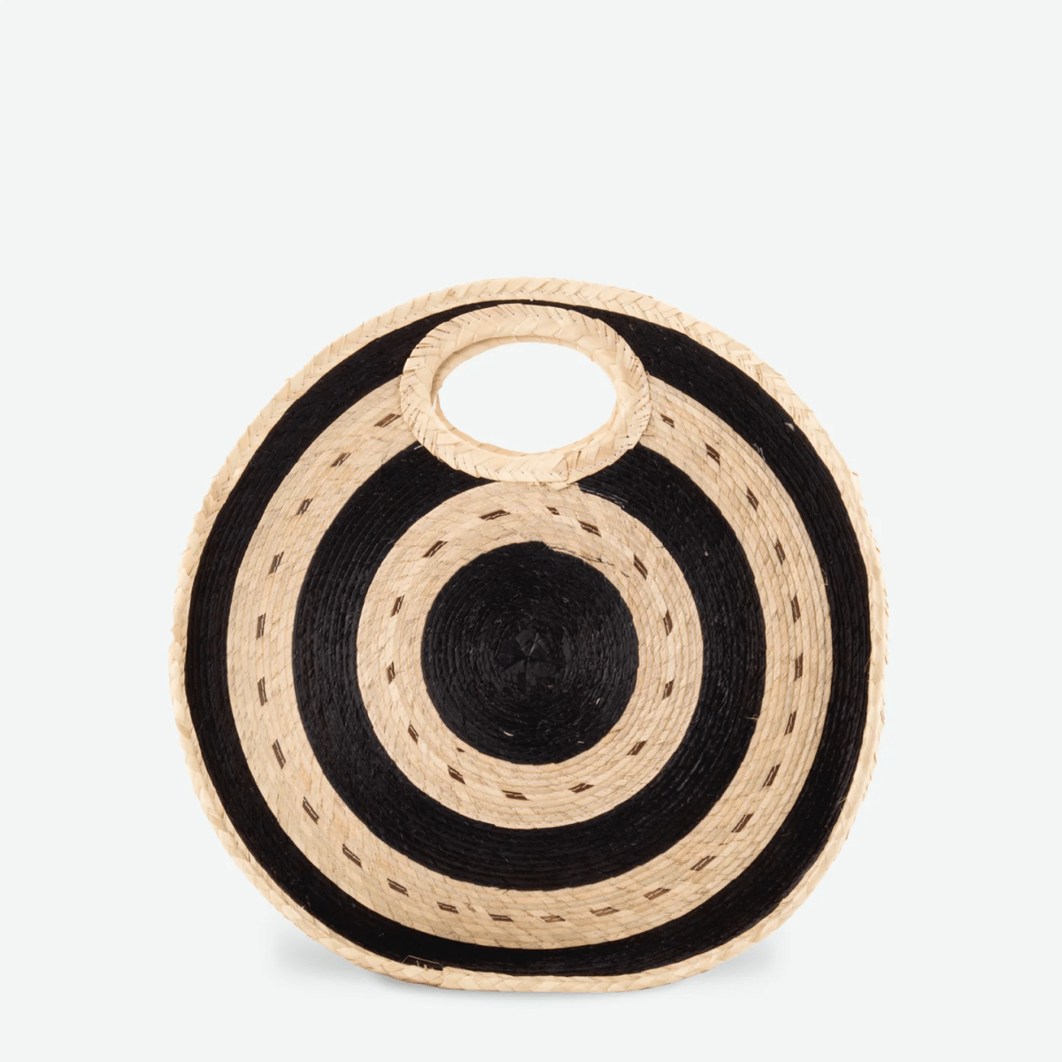 Round Straw Tote Bag (Black & Natural) – Made X Hudson