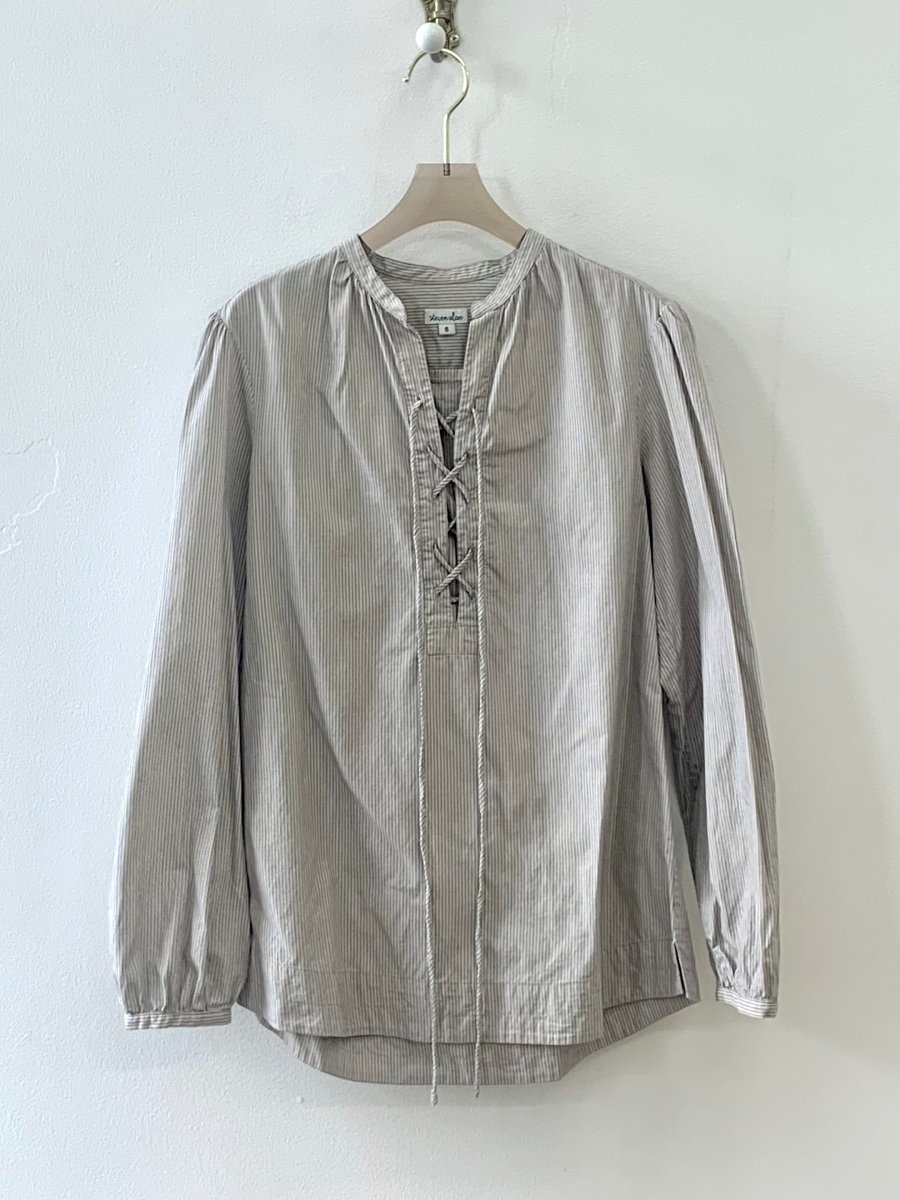 Pinstripe Lace-Up Steven Alan Top – Made X Hudson