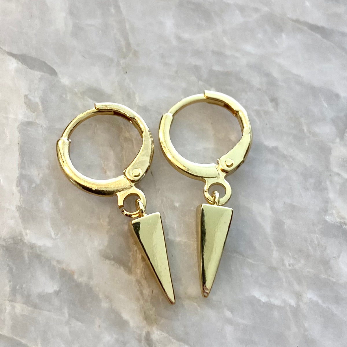 18k Gold Filled Single Spike Hoops – Made X Hudson