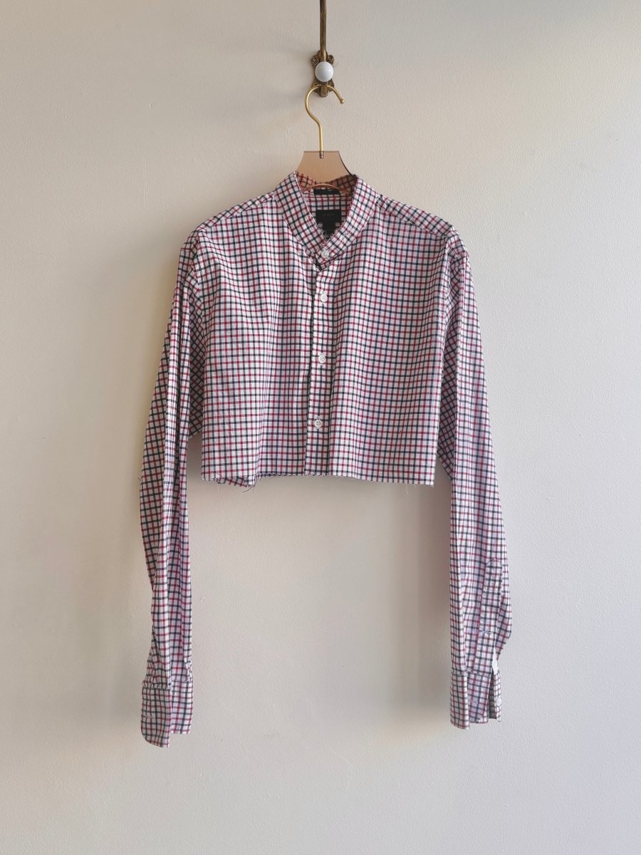 Annette Crop Red & Blue Checkered Top (Reworked) – Made X Hudson