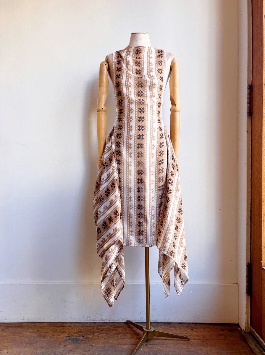 Zero-Waste Dress in Sheer Chiffon with Mosaic Star Stripe – Made X Hudson