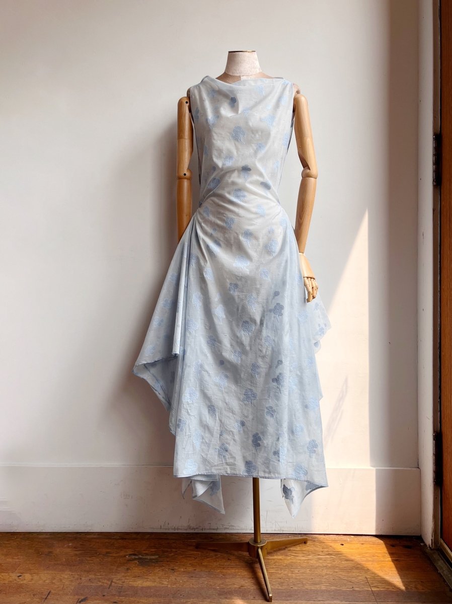 Zero-Waste Dress in Sheer Sky Blue Floral – Made X Hudson