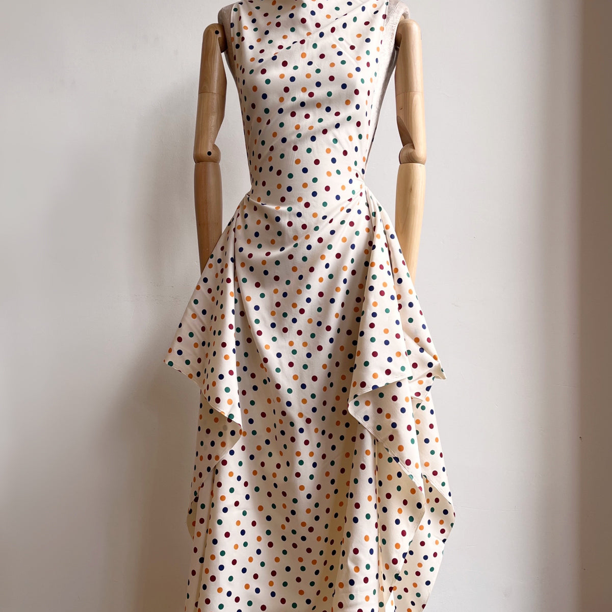 Zero-Waste Cream & Polka Dot Print Dress – Made X Hudson
